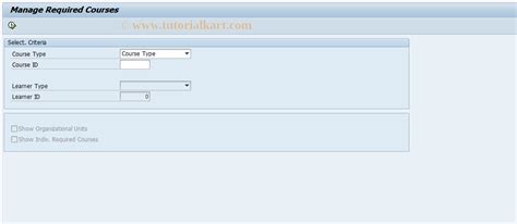 LSO MMA MGR SAP Tcode Manage Required Courses