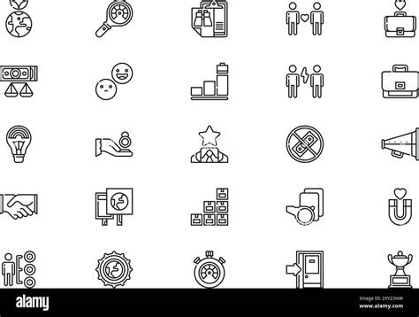 Business Ethics Icons Collection Is A Vector Illustration With Editable