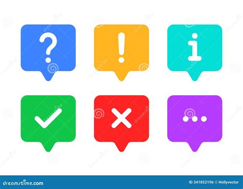 A Set Of Six Icons Representing Common Interface Symbols A Question