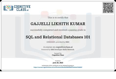 Ibm Db0101en Certificate Cognitive Class