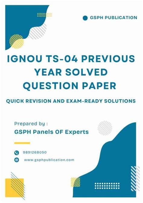 Ignou Ts 06 Previous Year Solved Question Paper Gsph Publication Ignou Solved Assignment
