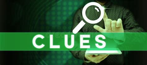 Conceptual Display Clues Word Written On Piece Of Evidence Information Fact Idea That Serves As