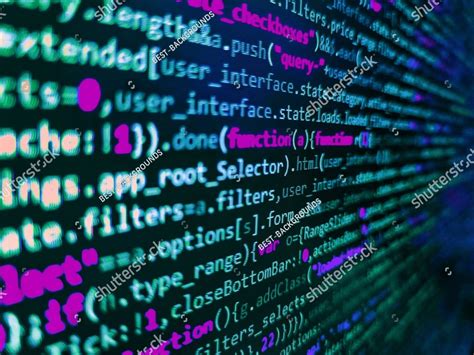 Abstract Program Code On Computer Screen Background Of Software