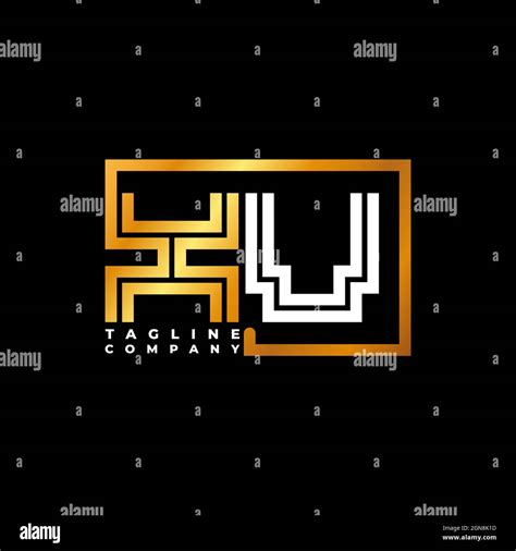 Xv Logo Letter Monogram Shape Line Golden Vector Template Business Monogram Company Stock