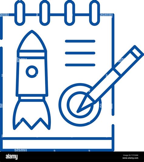 Startup Project Line Icon Concept Startup Project Flat Vector Symbol