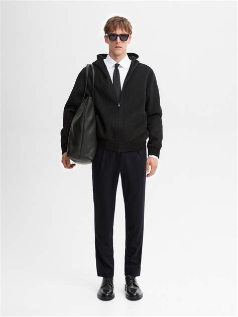 Wool Blend Suit Trousers · Navy Blue Charcoal Grey Marl · Dressy