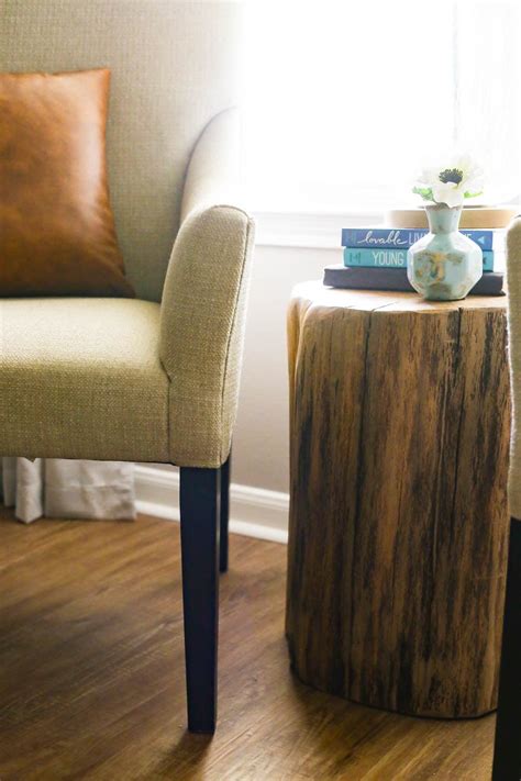 How To Build A DIY Tree Stump Side Table Love Renovations