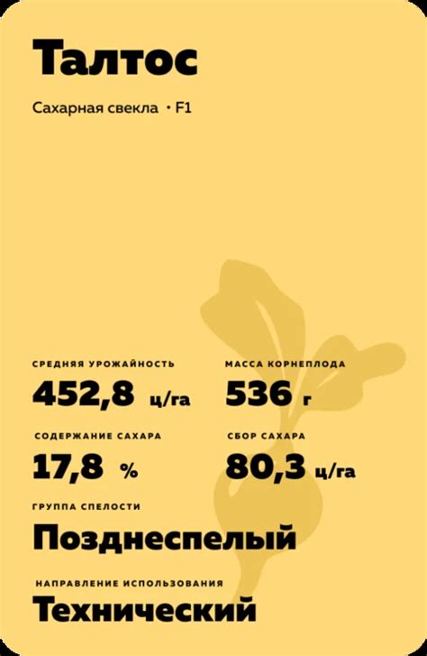 Талтос - свекла сахарная. Характеристики и отзывы