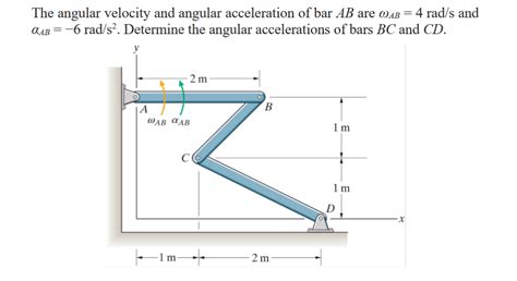 Solved The Angular Velocity And Angular Acceleration Of Bar Chegg