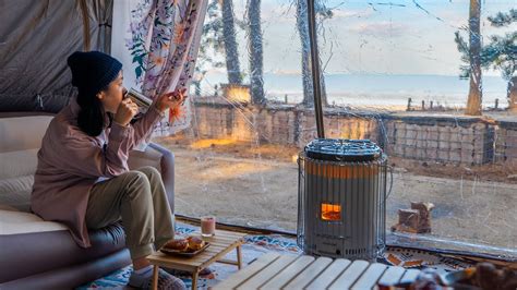 커플 캠핑 Asmr 바다가 펼쳐진 캠핑장에서 아내와 새해를 보냈어요 캠핑 브이로그 겨울캠핑 미니멀캠핑 Youtube