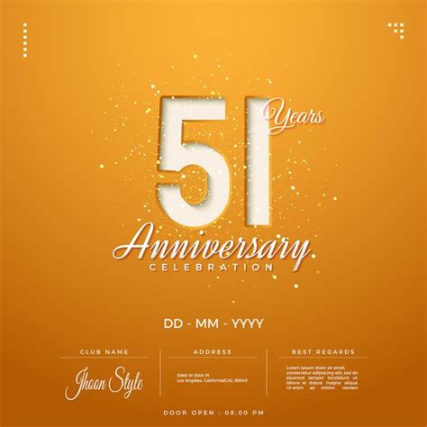 Premium Vector 51st Anniversary With Smooth Numbers