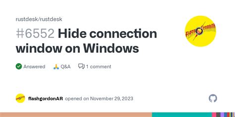 Hide Connection Window On Windows · Rustdesk Rustdesk · Discussion