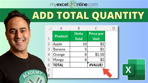 Excel Formula To Add Total Quantity Across Multiple Dimensions Myexcelonline