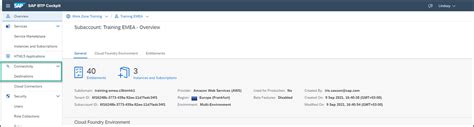 connect the sap btp training subaccount to your gateway demo system