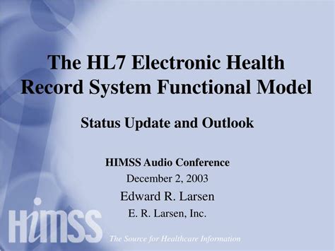 Ppt The Hl7 Electronic Health Record System Functional Model Powerpoint Presentation Id 4051230
