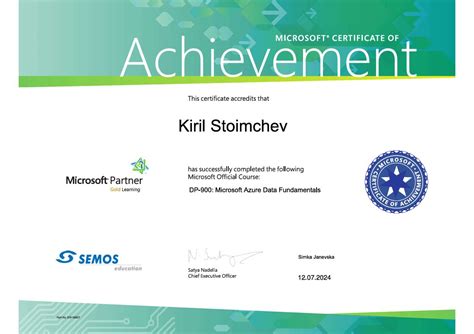 Microsoft Azure Dp900 Certification Techskills Datafundamentals Kiril Stoimcev