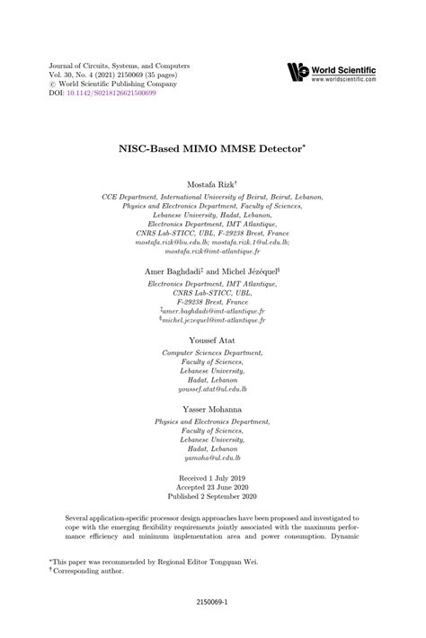 Pdf Nisc Based Mimo Mmse Detector