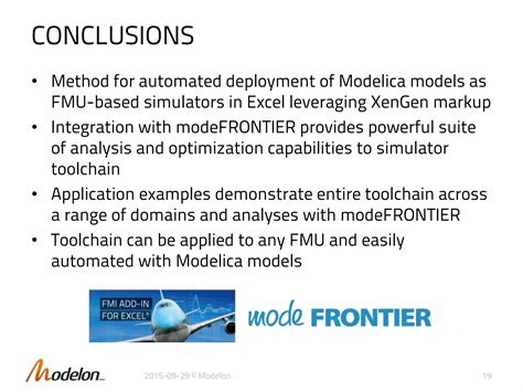 automated deployment of modelica models in excel via functional mockup interface and integration