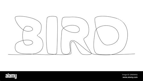 One Continuous Line Of Bird Word Thin Line Illustration Vector Concept
