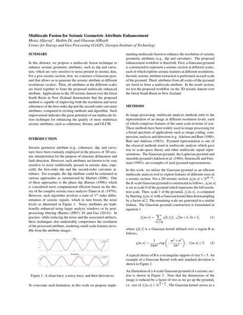 PDF Multiscale Fusion For Seismic Geometric Attribute Enhancement