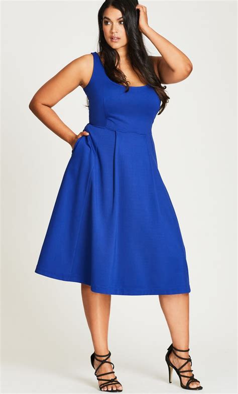 Plus Size Classic Longline Plus Size Fit And Flare Dress Plus Size