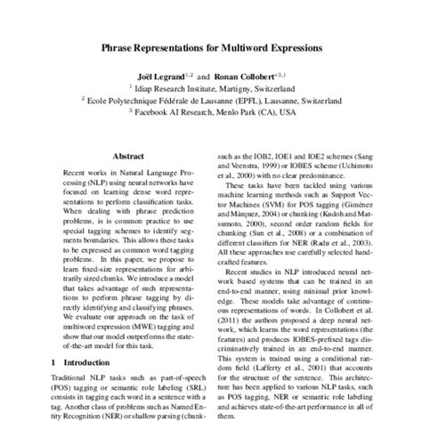 Phrase Representations For Multiword Expressions Acl Anthology