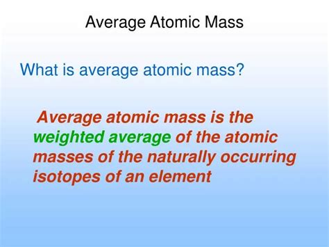 Ppt Average Atomic Mass Powerpoint Presentation Free Download Id