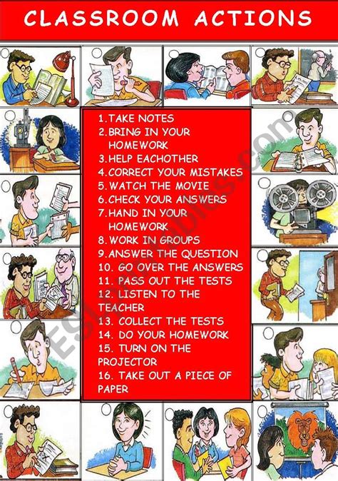 Classroom Actions Part 2 Esl Worksheet By Abut