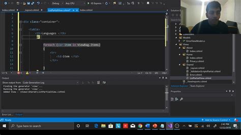 Creating Webapp In C With Mvc Partial Views 6 Youtube