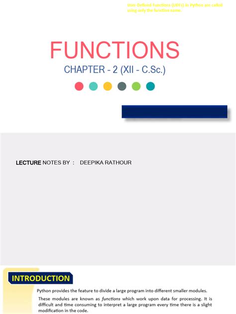 Chapter 2 Functions In Python New Pdf Parameter Computer