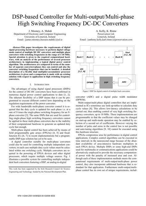 Pdf Dsp Based Controller For Multi Outputmulti Phase High Switching Frequency Dc Dc Converters