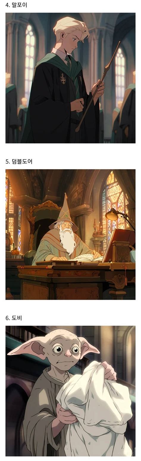 해리포터 등장인물을 지브리 그림체로 미드저니ai 인스티즈 Instiz 인티포털 카테고리