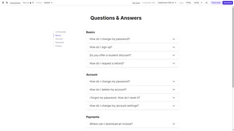 Responsive FAQ Page Templates ThemeSelection