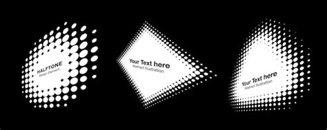 흰색 하프톤 원 원근 프레임 추상 점 로고 엠블럼 디자인 요소는 기술 의료 치료 화장품입니다 하프톤 원 점 래스터