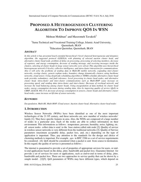pdf proposed a heterogeneous clustering algorithm to improve qos in wsn