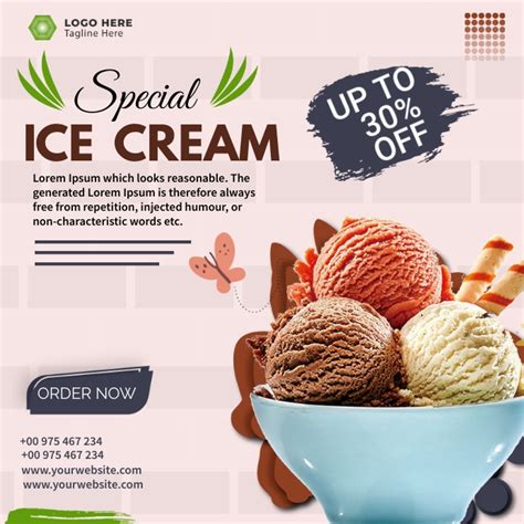 Ice Cream Menu Flyers Template Postermywall