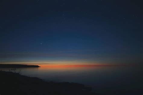 日落 水 星光 风景 星星 千叶网