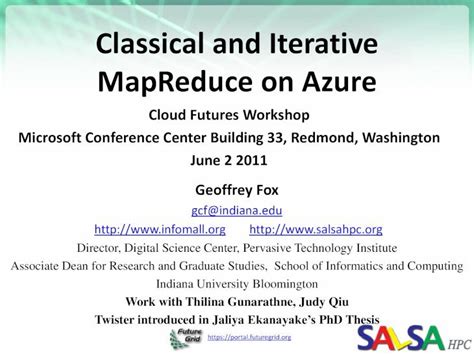 Pdf Classical And Iterative Mapreduce On Azure · 2018 01 29 · Iterate