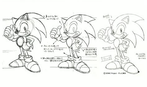 Sonic The Hedgehog Model Sheets Traditional Animation Concept Art