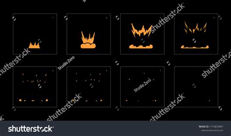 Dust Explosion Effect Explosion Animation Effect Stock Vector Royalty Free 1716833887