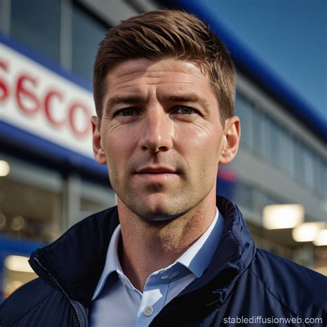 Steven Gerrard Outside Tesco On Cctv Stable Diffusion Online