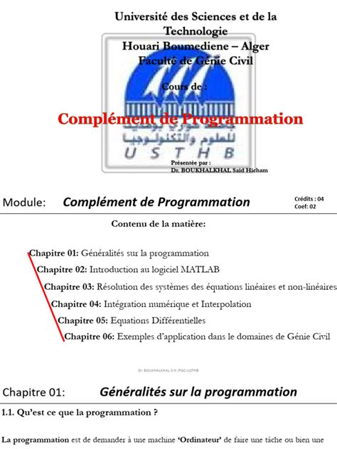 chapitre 1 généralités sur la programmation pdf programmation