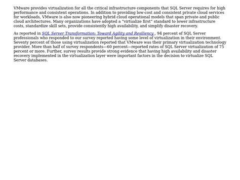Sql Server And Vmware Virtualization Microsoft Sql Server With Dell Emc And Vmware Technology