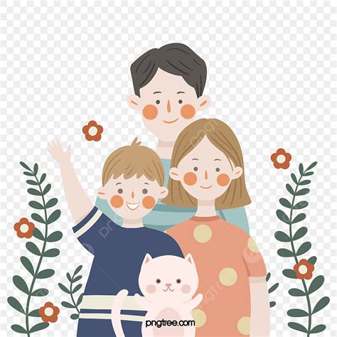손으로 그린 만화 가족 일러스트 요소 가족 부모의 어린이 Png 일러스트 및 Psd 이미지 무료 다운로드 Pngtree