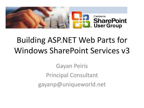 PPT Building ASP NET Web Parts For Windows SharePoint Services V PowerPoint Presentation ID