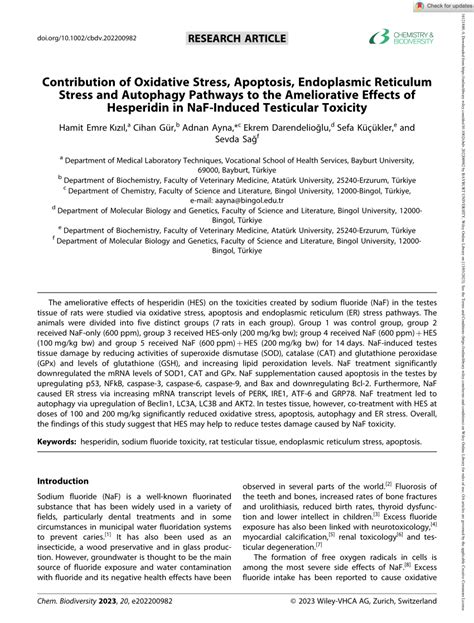 Pdf Contribution Of Oxidative Stress Apoptosis Endoplasmic