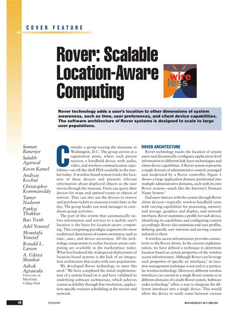 Pdf Rover Scalable Location Aware Computing