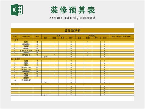 装修预算表 人人办公