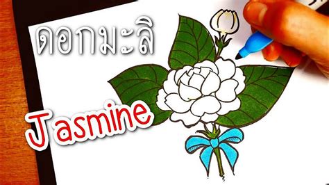 How To Draw Jasmine Flowers ♥ สอนวาดรูปดอกมะลิ วันแม่ Ep 3 ★ Mothers Day ★tutorial For