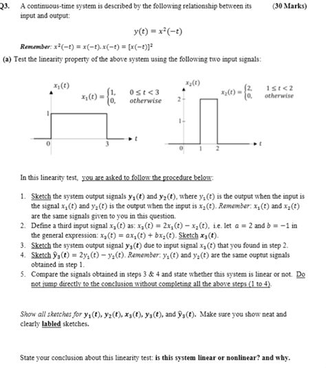 solved 30 marks q3 a continuous time system is described